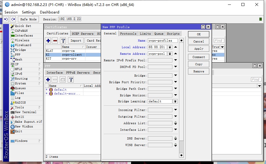 RouterOS 7.x版本搭建OpenVPN服务端（并使用Win 10作为客户端链接）-Linux Study Lab